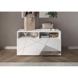 Home Affaire Schuhschrank &raquo;Vittoria, Breite 91 cm&laquo; mit 1 Klappe wei&szlig; Wei&szlig;, B/H/T: 91cm x 50cm x 35cm, Komplettausf&uuml;hrung