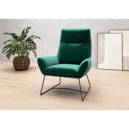 Home Affaire Sessel &raquo;Basic Relaxsessel, Design und Komfort, bequem, Breite 82cm&laquo; Extra hohe R&uuml;ckenlehne gr&uuml;n 100% Polyester Velours, Metallf&uuml;&szlig;e, B/H/T