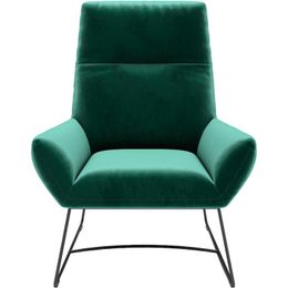 Home Affaire Sessel &raquo;Basic Relaxsessel, Design und Komfort, bequem, Breite 82cm&laquo; Extra hohe R&uuml;ckenlehne gr&uuml;n 100% Polyester Velours, Metallf&uuml;&szlig;e, B/H/T