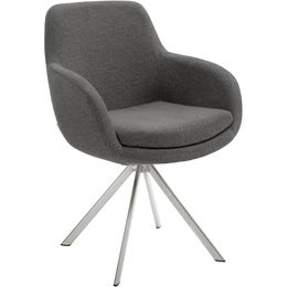 Musterring Esszimmerstuhl &raquo;Tavia&laquo; (Set) 2 Stk.Stativgestell Edelstahl, wahlweise mit Drehfunktion, diverse Farben grau B/H/T: 62cm x 86cm x 66cm, 2 Stk., 