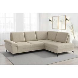 Sit & More sit&more Ecksofa &raquo;Chelsea L-Form, B: 264 cm, mit Armteil-& Sitztiefenverstellung&laquo; optional Schlaffunktion und Bettkasten beige 100% Polyester B/H/T: 