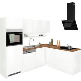 KOCHSTATION Winkelk&uuml;che &raquo;KS-Virginia,neu in verbesserter Ausf&uuml;hrung&laquo; Stellbreite 230/190 cm, Soft-Close,wahlweise mit Induktion wei&szlig; B/H/T: 230cm x 