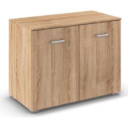 Rauch Kommode &raquo;Gamma&laquo; Breite 80 cm / H&ouml;he 61 cm, verschiedene Griffvarianten/-Farben, mit 2 T&uuml;ren, verstellbaren B&ouml;den und viel Stauraum MADE IN 