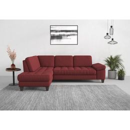Sit & More sit&more Ecksofa &raquo;Westham L-Form&laquo; mit Ottomane, mit oder ohne Schlaffunktion, Bettkasten, Verstellung rot 100% Polyester B/H/T: 261cm x 88cm x 179cm, 