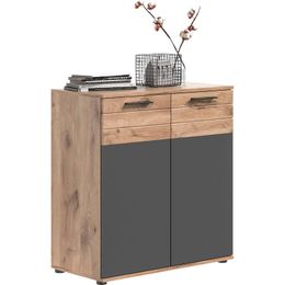Home Affaire Sideboard &raquo;Riga, Breite 90 cm, 2 T&uuml;ren mit Softclose, 4 Einlegeb&ouml;den, 6 F&auml;cher&laquo; hochwertige Rillenfr&auml;sung, Schuhkommode, Kommode, 