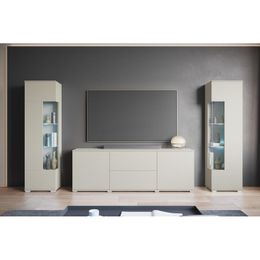 OTTO home Wohnwand &raquo;KENIA&laquo; Komplett-Set, 3 Stk. tlg. braun Holzwerkstoff B/H/T: 270cmcm x 161cmcm x 34cmcm
