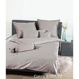 Janine Bettw&auml;sche &raquo;Colors&laquo; 2 Stk. feinf&auml;dige uni Bettw&auml;sche f&uuml;r alle Jahreszeiten, Markenrei&szlig;verschluss braun Mako-Satin, Obermaterial: 100% Baumwolle B/L: 