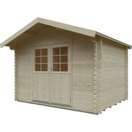 Kiehn-Holz Gartenhaus &raquo;Elmauberg&laquo; aus naturbelassenem Fichtenholz beige Holzwerkstoff Fu&szlig;boden im Gartenhaus, ohne Dacheindeckung