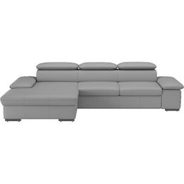 Sit & More sit&more Ecksofa &raquo;Alcudia L-Form&laquo; wahlweise mit Schlaffunktion schwarz B/H/T: 286cm x 73cm x 174cm, NaturLEDER , Recamiere links,mit 