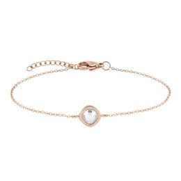 Tamaris Damen Armband &raquo;Shiny Stones&laquo; mit Zirkonia (synth.) rosa 21cm, Edelstahl