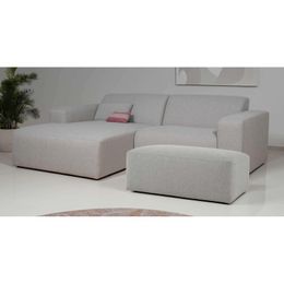 Inosign Ecksofa &raquo;Koa,228cm, L-Form, Modulsofa, Webstoff, Cord, Struktur, Chenille&laquo; Designsofa, Set, Hocker inklusive, weicher Lounge-Sitzkomfort beige