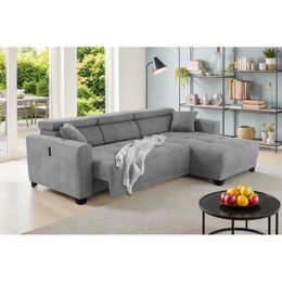 Jockenh&ouml;fer Ecksofa &raquo;Cremona L-Form, B: 263 cm, mit 30 cm elektr. Sitztiefenverstellung&laquo; 140kg Belastbarkeit je Sitz, Kopfteilverstellung & USB-Anschluss Korpus: 