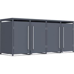 WESTMANN M&uuml;lltonnenbox &raquo;Pedura 4&laquo; BxTxH: 265x80x116 cm, f&uuml;r 4x240 L M&uuml;lltonnen grau Stahl Einheitsgr&ouml;&szlig;e