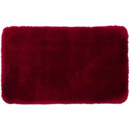 G&ouml;zze Badematte &raquo;&raquo;DELUXE&laquo;&laquo; rutschhemmend beschichtet fu&szlig;bodenheizungsgeeignet mit extra hohem Flor rot Polyester rechteckig (70cm x 120cm ), 1 Stk.