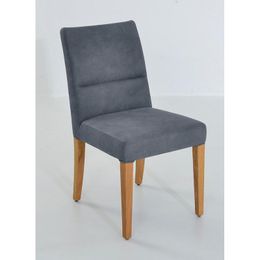 K+w Komfort & Wohnen K+W Komfort & Wohnen 4-Fu&szlig;stuhl &raquo;GOBY&laquo; () 4-Fu&szlig;-Holzstuhl in Wildeiche ge&ouml;lt, mit hochwertiger Polsterung blau B/H/T: 49cm x 66cm, Microfaser 785