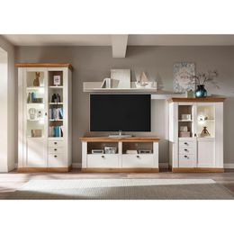 Home Affaire Wohnwand &raquo;Cremona, Anbauwand im Landhausstil, Komplettset, Wohnzimmer-Set&laquo; wei&szlig; B/H/T: 376cmcm