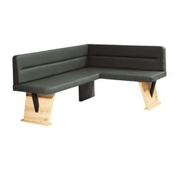 Home Affaire Eckbank &raquo;Laros&laquo; Bezug in verschiedenen Qualit&auml;ten und Farben grau Holzwerkstoff, Massivholz B/H/T: 182cm x 87,5cm x 141cm, Kunstleder, 