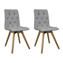 OTTO home Esszimmerstuhl &raquo;Rania&laquo; (Set) 2 Stk.Massivholzgestell, mit Knopfheftung grau Holzwerkstoff, Massivholz B/H/T: 45cm x 91cm x 55cm, 2 Stk., 