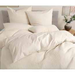 OTTO home Wendebettw&auml;sche &raquo;Sari3&laquo; 2 Stk. NEUHEIT: aus 100% Baumwolle in weichem Musselin, R&uuml;ckseite Renforc&eacute; beige Renforc&eacute;, Obermaterial: 100% 