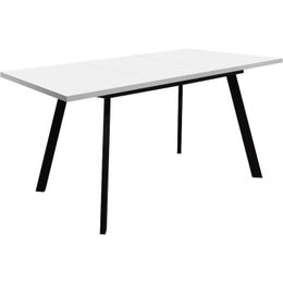 M&auml;usbacher Bistrotisch &raquo;Big Bistro Metall&laquo; Auszugplatte (Synchronauszug) BHT 120-160/82/70 schwarz-wei&szlig; B/H/T: 82cm x 70cm