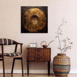 queence Acrylglasbild &raquo;Abstrakte Kunst in Gold&laquo; Abstrakt Abstrakte Formen Gem&auml;lde Kunst 1 Stk. tlg. HD Premium Kunstdruck in Galeriequalit&auml;t Acrylglas
