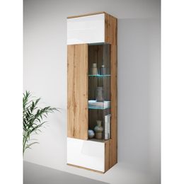 OTTO home Vitrine &raquo;Kenia, stehend und h&auml;ngend, T&uuml;ranschlag wechselbar&laquo; 1 Stk. tlg. Vitrineschrank mit Glast&uuml;ren 160 cm H&ouml;he beige B/H/T: 45cm x 161cm 