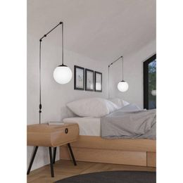 Eglo H&auml;ngeleuchte &raquo;NARICES Pendellampe, Stahl, Kunststoff und Glas, E27, IP20, H&auml;ngelampe&laquo; E27 1 Stk. H&auml;ngeleuchte, L20 x H142 x AL40 cm, schwarz, 