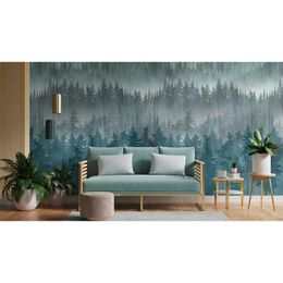 Livingwalls living walls Fototapete &raquo;Metropolitan Stories. Travel Styles. Waldtapete&laquo; gemustert matt neutral glatt Fototapete Landschaft Horizonz Tapeten 