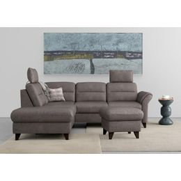 Sit & More sit&more Ecksofa &raquo;Mellum L-Form&laquo; Federkern, wahlweise mit Schlaffunktion, Stauraum und Armteilfunktion grau 100% Polyester B/H/T: 253cm x 87cm x 212cm