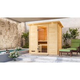 Karibu Sauna &raquo;Menja&laquo; Set, Ofen 9 KW externe Strg easy beige Saunaofen, externe Steuerung, 9 kW