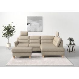 Sit & More sit&more Ecksofa &raquo;Far&ouml; L-Form&laquo; inklusive Federkern, wahlweise mit Schlaffunktion und Bettkasten beige B/H/T: 251cm x 90cm x 187cm, Microfaser, 