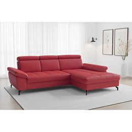 Sit & More sit&more Ecksofa &raquo;Vanity L-Form, B: 264 cm, Leder&laquo; Inkl.Sitz-,Kopf-und Armteilverstellung rot B/H/T: 264cm x 84cm x 181cm, NaturLEDER , Recamiere 