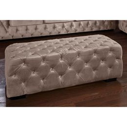 Home Affaire Polsterhocker &raquo;Kalina&laquo; mit klassischer Chesterfield-Knopfheftung braun B/H/T: 120cm x 42cm x 55cm, Samtvelours