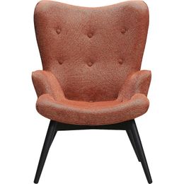 Salesfever Sessel &raquo;Komfortabler Relaxsessel zum Entspannen&laquo; 1 Stk. tlg. Zierkn&ouml;pfe in der R&uuml;ckenlehne rosa 100% Polyester Strukturstoff, Kupfer,