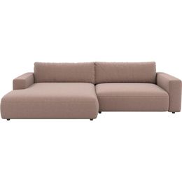 Musterring Ecksofa &raquo;LUCIA zeitlos, bequem, sch&ouml;ne Detailverarbeitung Breite 296cm, L-Form&laquo; braun Flachgewebe VALMONT (60% Baumwolle/40% Leinen);Leder PURO, 