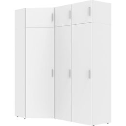 wimex Schranksystem &raquo;M&uuml;nster&laquo; Spar-Set, 6tlg: Eckschrank+ 2 Schr&auml;nke 40cm und 50cm breit+ 3 Aufsatzmodule, Mehrzweckschrank wei&szlig; Holzwerkstoff Wei&szlig;, B/H/T: 