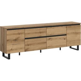 Home Affaire Lowboard &raquo;TOMA, 188cm breit, Metall-Kufen-Fu&szlig;, 2 T&uuml;ren, 2 Schubk&auml;sten,2 Klappen&laquo; TV-Lowboard, Mediaschrank, Mediaboard, TV-Schrank, 
