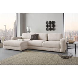 Home Affaire Ecksofa &raquo;Bloomfield, elegant, viel Platz, Mega Couch, Breite 303cm, L-Form&laquo; extra tiefe Sitzfl&auml;che, wahlweise mit Sitztiefenverstellung 