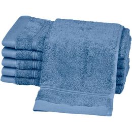 Ross Gaestehandtuecher &raquo;Rubin&laquo; 100% Baumwolle blau Frottier, Baumwolle B/L: 30cmx50cm, 6 Stk., Frottier
