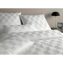 Elegante Bettw&auml;sche &raquo;Courage&laquo; 2 Stk. im modernen Karodesign wei&szlig; Mako-Satin, Obermaterial: 100% Baumwolle B/L: 135cm x 200cm, 1 Stk., 1 Stk., Mako-Satin, B/L: 