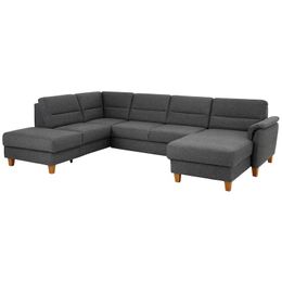 Home Affaire Wohnlandschaft &raquo;Palmera U-Form, B: 308 cm&laquo; optional Schlaffunktion & Bettkasten, Federkern grau 100% Polyester;Struktur (100% Polyester);