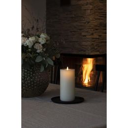 Konstsmide LED-Kerze Echtwachskerze, handgegossen, mit 3D Flamme, Ausblasfunktion mit Touch beige &Oslash;/H: 9,6cm x 21,8cm, 1 Stk.