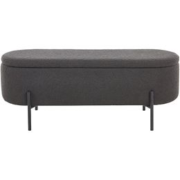 Salesfever Hockerbank &raquo;Hockerbank im stilvollen Look&laquo; aufklappbar, mit Stauraumfunktion schwarz Boucl&eacute; Stoff (100% Polyester), Metall B/H/T: 110cm x 