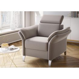 Sit & More sit&more Sessel &raquo;Vincenzo&laquo; inklusive Kopfteilverstellung grau Luxus-Microfaser,mit Kopfteilverstellung, Kopfst&uuml;tzenverstellung, B/H/T: 101cm x 84cm x 