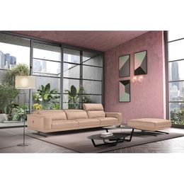 Egoitaliano 3-Sitzer &raquo;Gloria, super bequem, hochwertige Verarbeitung, edles Design, Megasofa&laquo; beidseitig verstellbare R&uuml;ckenelemente, mit Designmetallf&uuml;&szlig;en rosa 