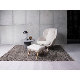 FLEXLUX Ohrensessel &raquo;Adria&laquo; Stil & Komfort, organische Form, Fu&szlig; Eiche beige 100% Polyester Chenille, B/H/T: 78cm x 100cm x 96cm