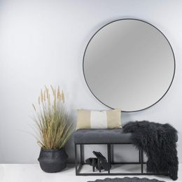 SPINDER DESIGN Wandspiegel &raquo;Donna&laquo; Metall, Qualitativ hochwertiges Erscheinungsbild, &Oslash; 120 cm schwarz Metall, Spiegelglas B/H/T: 120cm x 120cm x 5cm &Oslash; 120cm