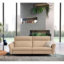 Egoitaliano 2-Sitzer &raquo;Gaia, modern, elegant und super komfortabel mit hoher R&uuml;ckenlehne&laquo; erstklassiger Sitzkomfort, Inkl. 2 Relaxfunktionen, mit Designfu&szlig; beige 