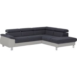 COTTA Ecksofa &raquo;Komaris L-Form, B: 249 cm&laquo; mit Kopfteilverstellung, optional Schlaffunktion, Bettkasten & Licht grau Microfaser PRIMABELLE (100% 