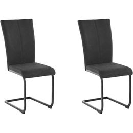 OTTO home Freischwinger &raquo;Oliver&laquo; () 2 Stk.Stuhl belastbar bis 120 Kg schwarz Obermaterial: 100% Polyester B/H/T: 43cm x 98cm x 55cm, 2 Stk., 